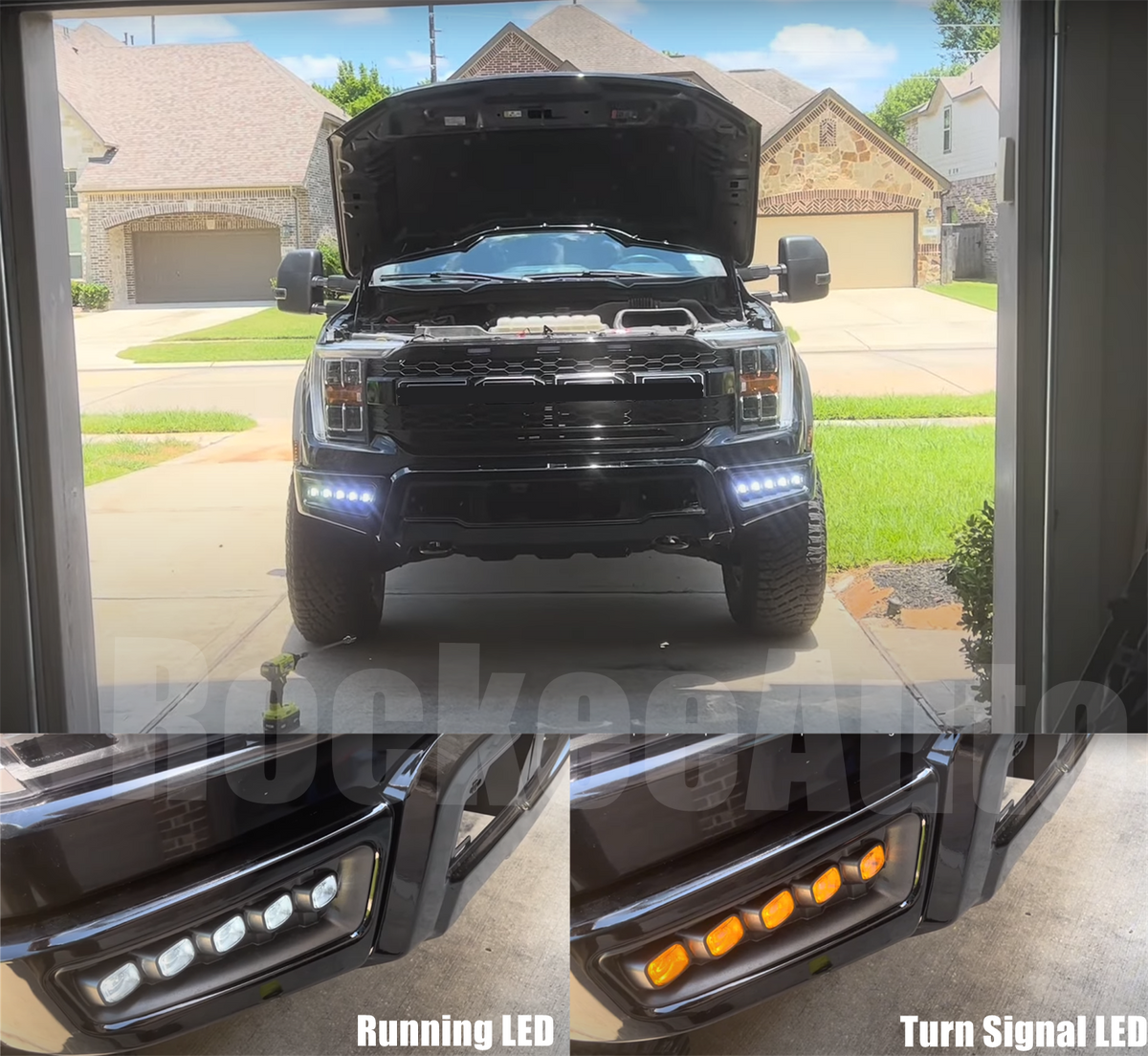 2021-2023 F150 Raptor Style Steel Bumper Guard with Fog light Assembly ...