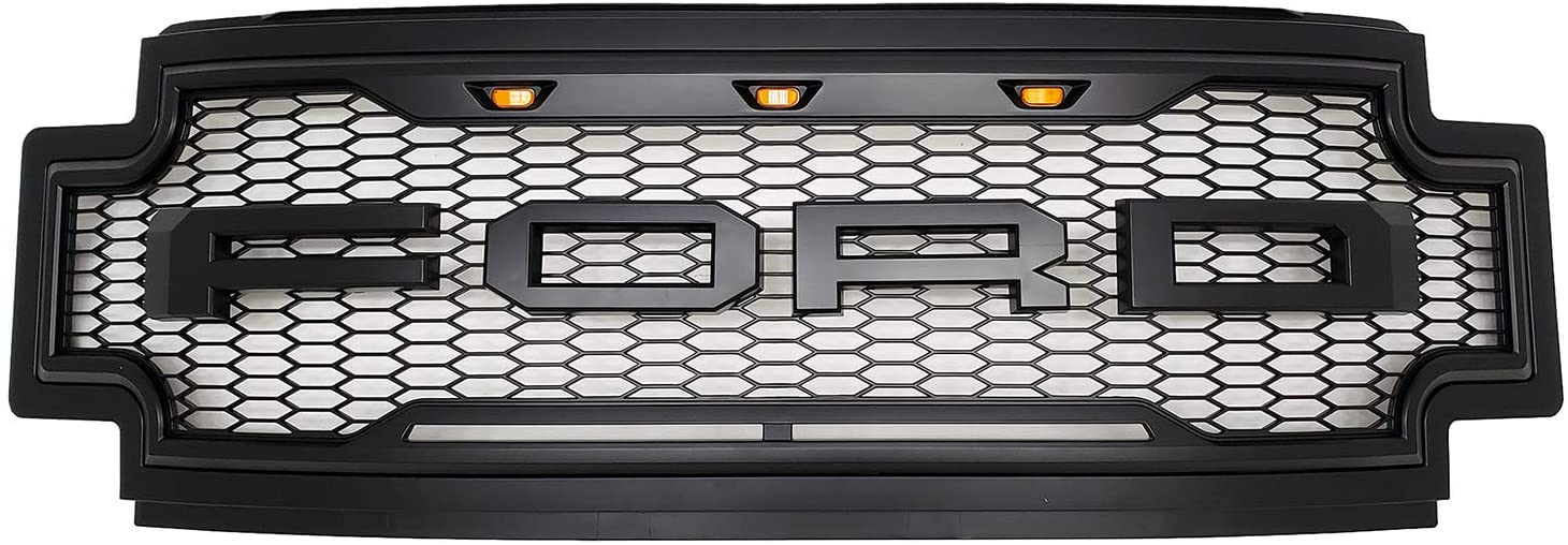 F250/F350 Super Duty Raptor style Grille, Matte Black Raptor Type Gril ...